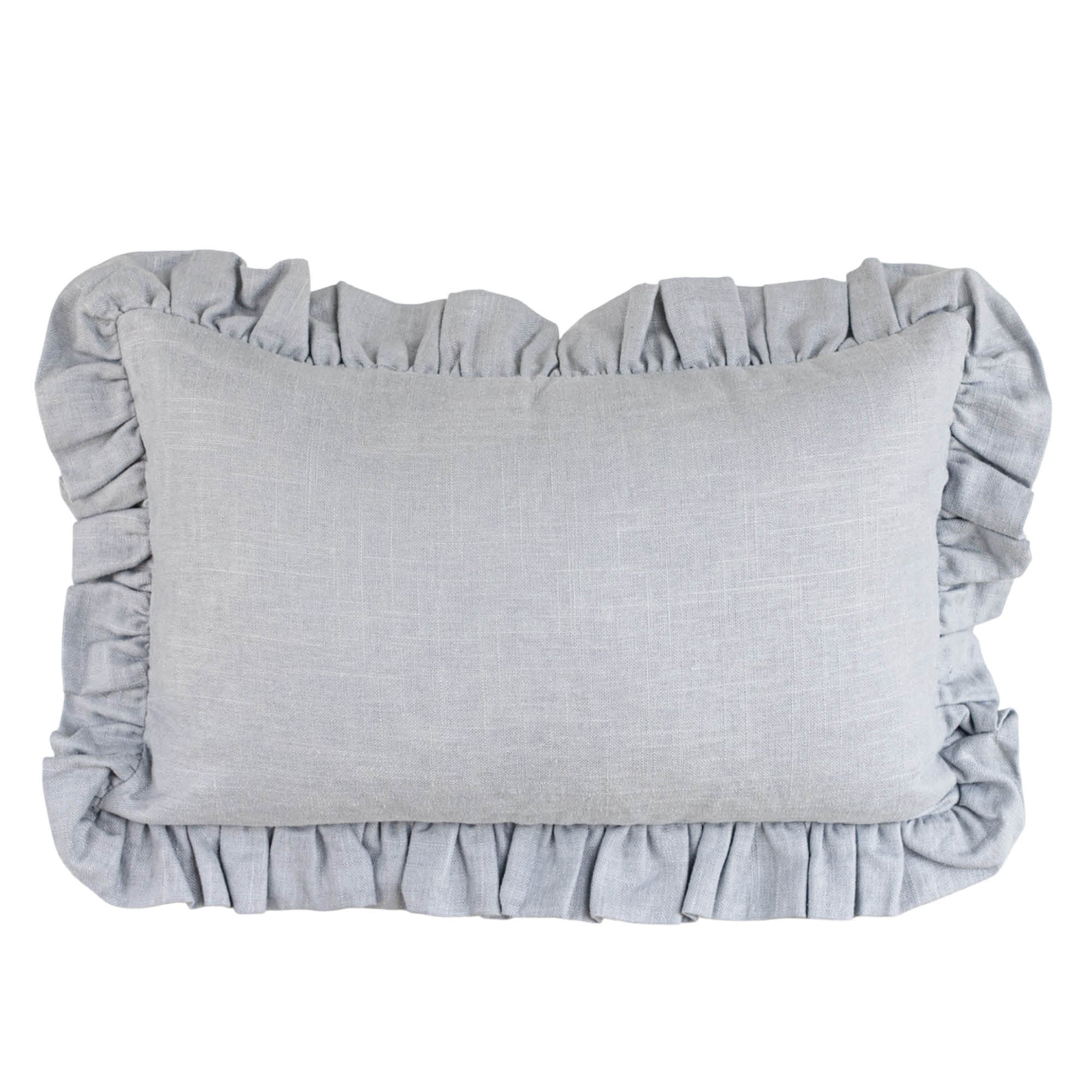 Moody Feminine Pillow Pair, Designer Pillows, Ruffled Cool-Toned Pillow ...