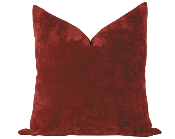 Ruby Red Velvet Throw Pillow Cover - Laurel and Blush